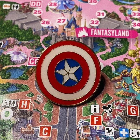 Marvel | Accessories | Marvel Captain America Shield Shanghai Pin ...